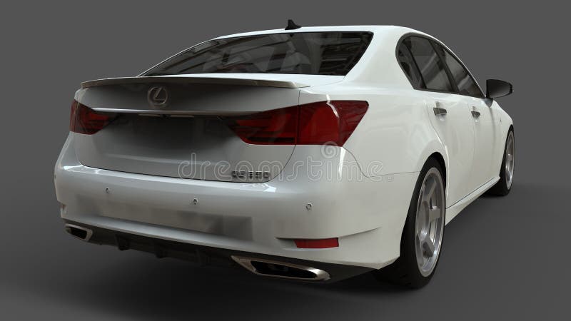3d Model White Lexus Gs on Grey Background. 3d Rendering. Editorial ...