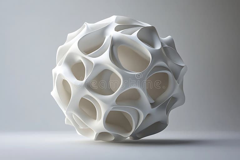3D Model of a White Sphere with Complex Organic Lattice Pattern ...