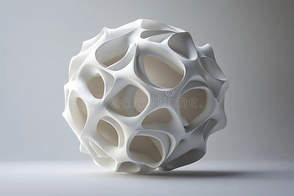 3D Model of a White Sphere with Complex Organic Lattice Pattern ...