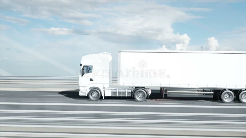 3d Model of White Truck on the Bridge. 4k Animation. Stock Video ...