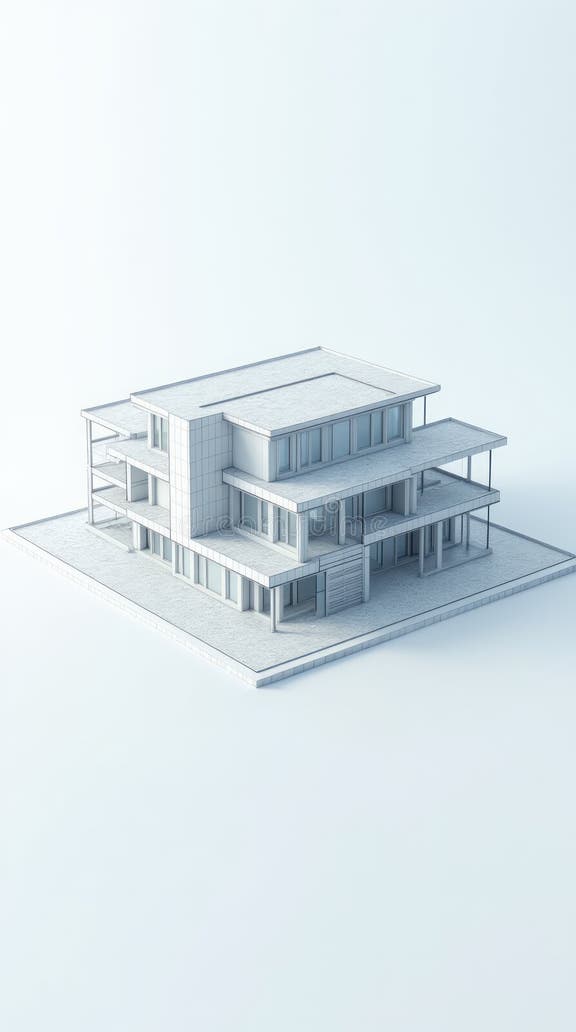 3D Model Wireframe: Building Design for Modern Architecture Stock ...