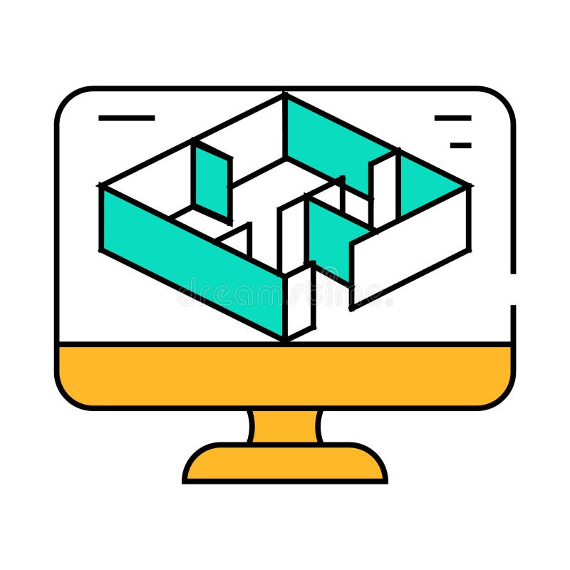 3d Modeling Architectural Drafter Icon Color Illustration Stock Vector ...