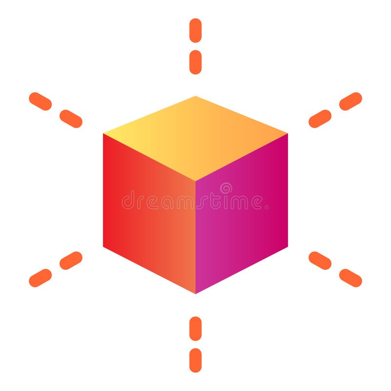 3D Modeling Cube Thin Line Icon. Square Model Vector Illustration ...