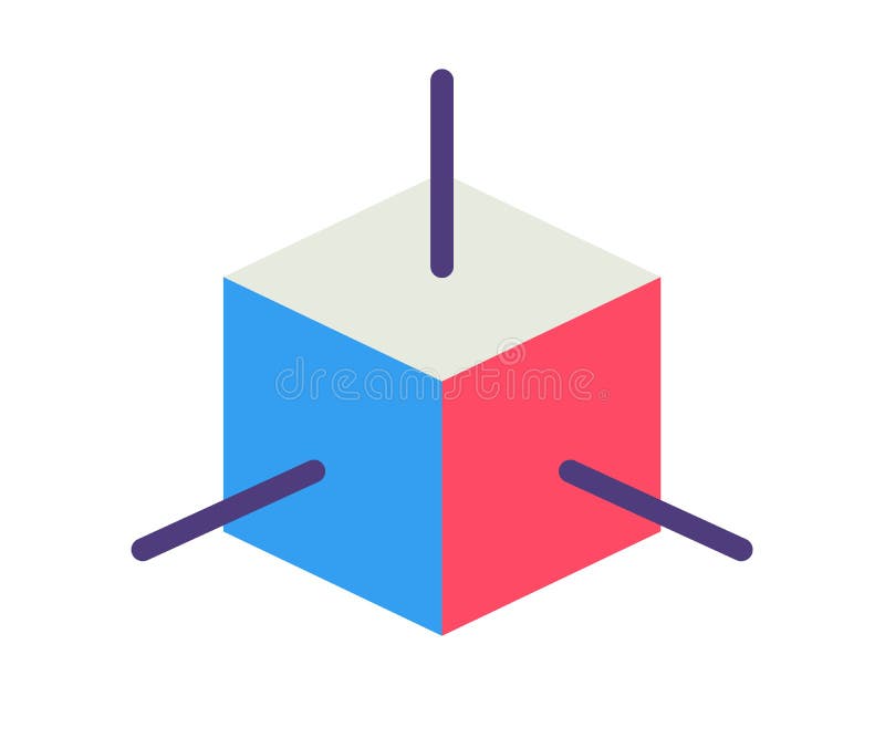 3D Modeling Dimension Single Isolated Icon with Flat Style Stock Vector ...