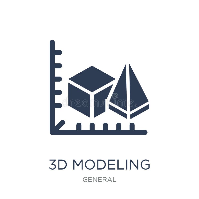 3d Modeling Icon. Trendy Flat Vector 3d Modeling Icon on White B Stock ...
