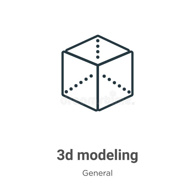 3d Modeling Outline Vector Icon. Thin Line Black 3d Modeling Icon, Flat ...