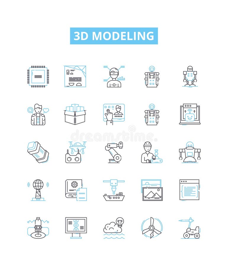 3d Modeling Vector Line Icons Set. 3D, Modelling, Modeling, Designs ... 3d Modeling Vector Line Icons Set. 3D, Modelling, Modeling, Designs ...