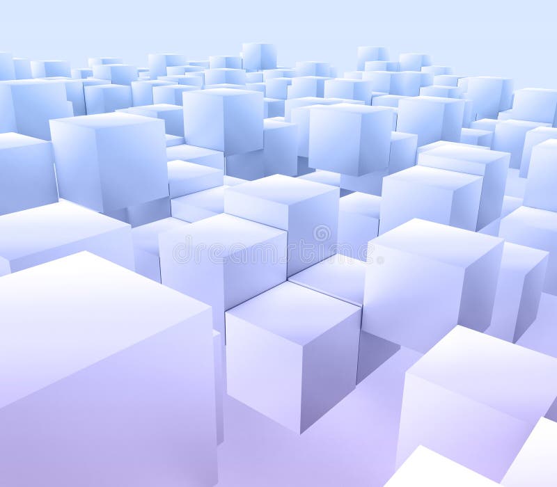 3D Modern Abstract Background with Floating Cubes Stock Illustration ...