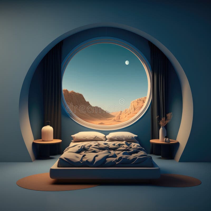 3D Modern Bedroom Interior Background Created with Generative AI Stock ...