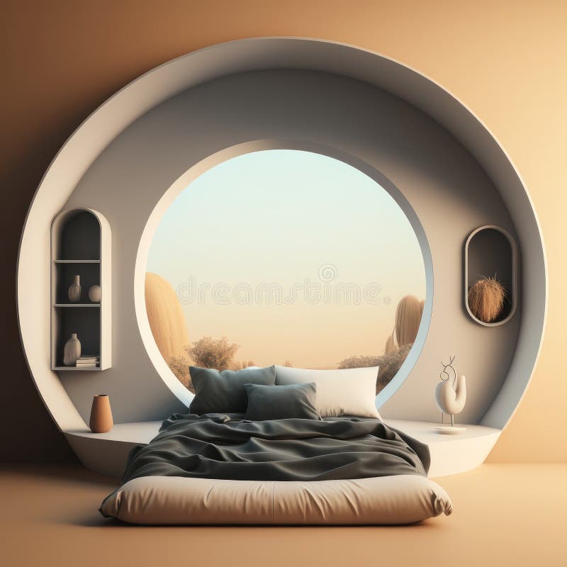 3D Modern Bedroom Interior Background Created with Generative AI Stock ...