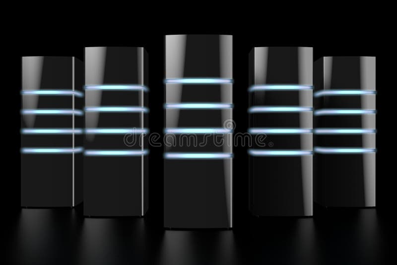 Black servers stock illustration. Illustration of internet - 1875036
