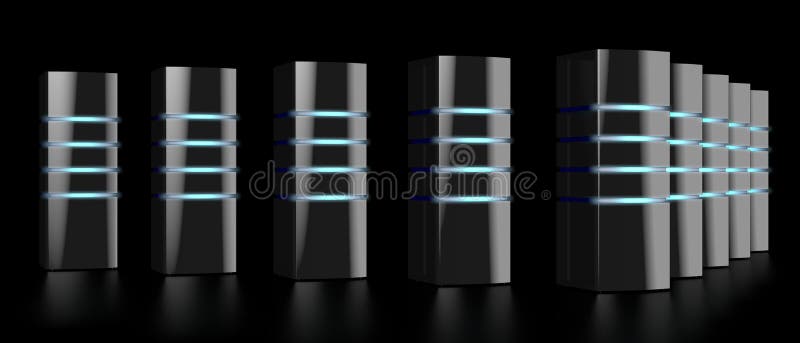 Black servers stock illustration. Illustration of internet - 1875036