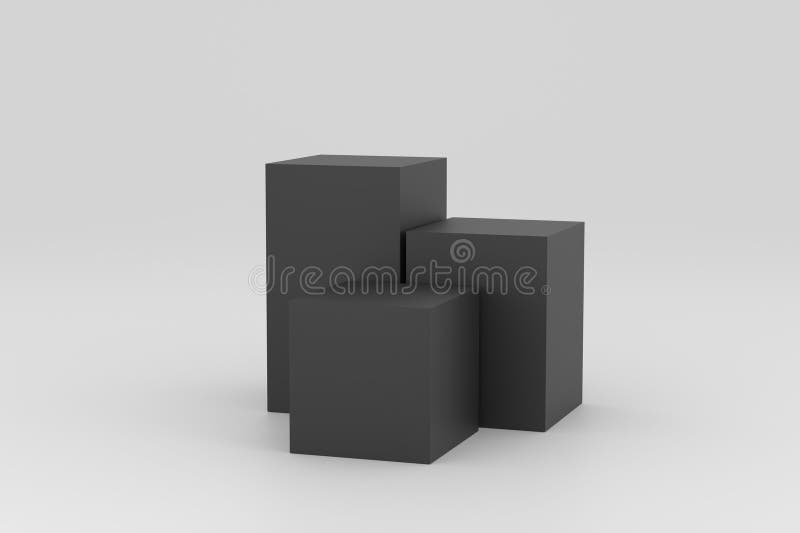 3D. Modern Black Square Podium on Geometric Background for Dynamic ...
