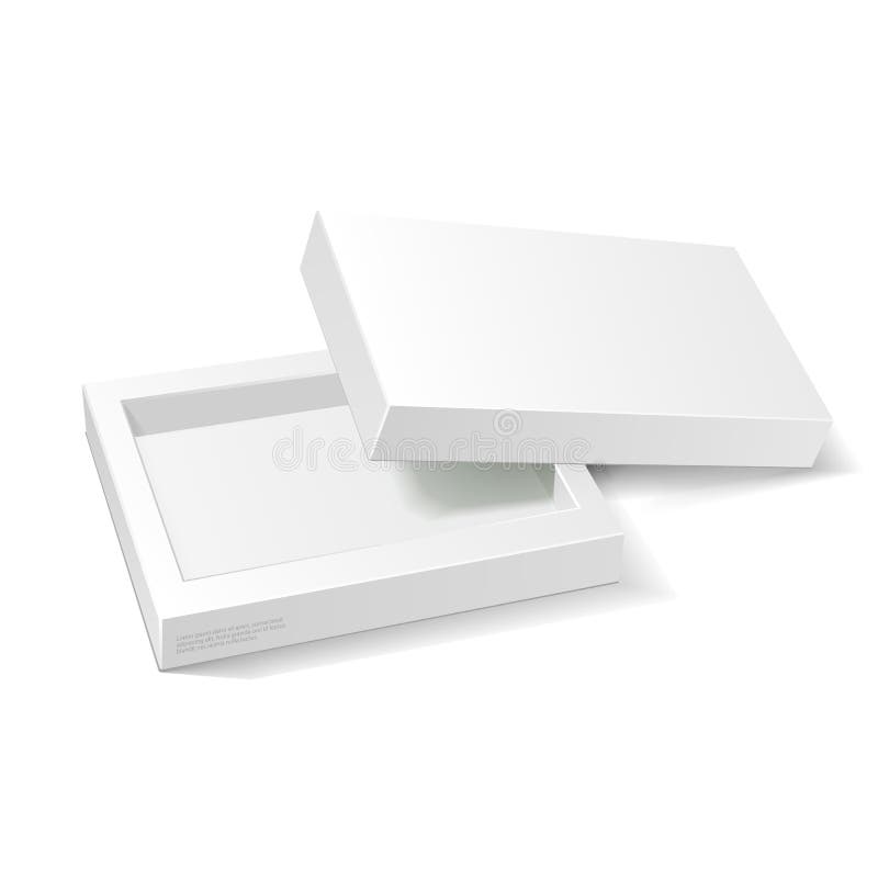 3D Modern Candy Open White Box, on White Background Stock Vector ...