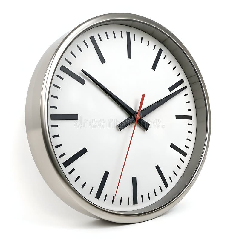 3D Modern Clock Icon Render Isolated on White Background Stock ...