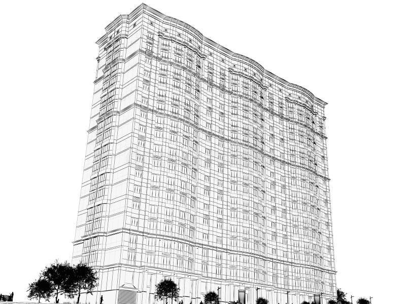 3d Modern High Rise Building 3D Illustration Stock Illustration ...