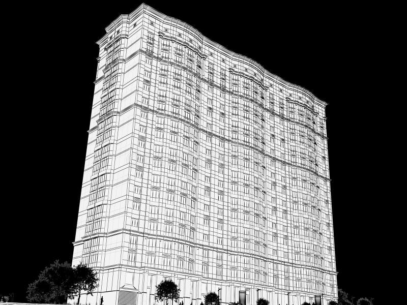 3d Modern High Rise Building 3D Illustration Stock Illustration ...
