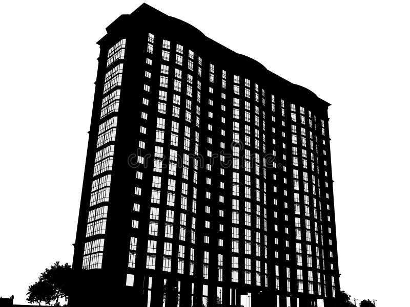 3d Modern High Rise Building 3D Illustration Stock Illustration ...