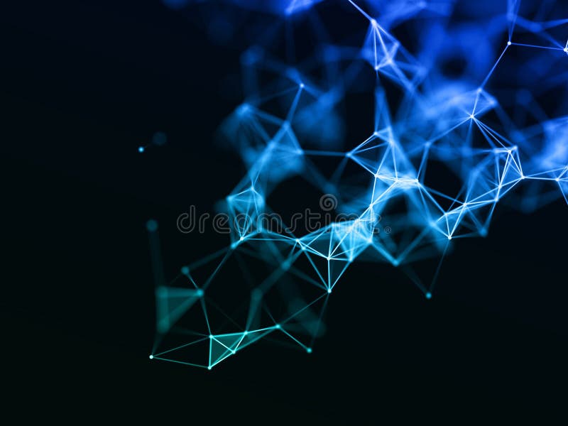 3D Modern Network Communications Background with Connecting Lines and ...