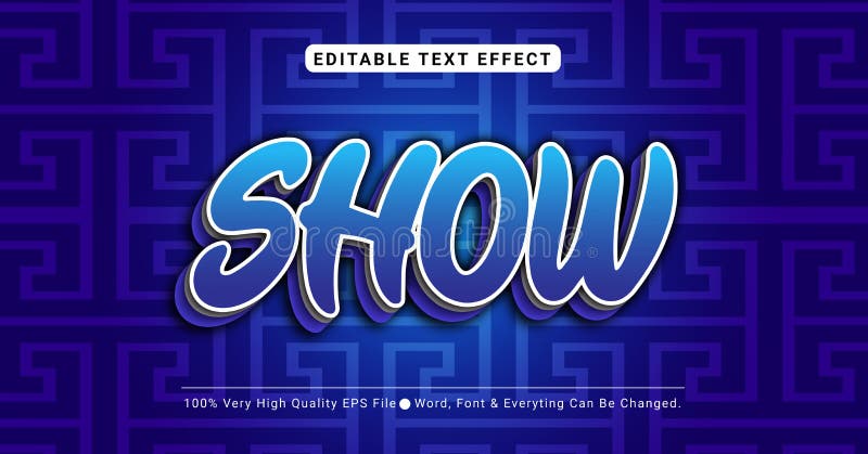 3D Modern Show Text Style Effect, Editable Text Effect Stock Vector ...