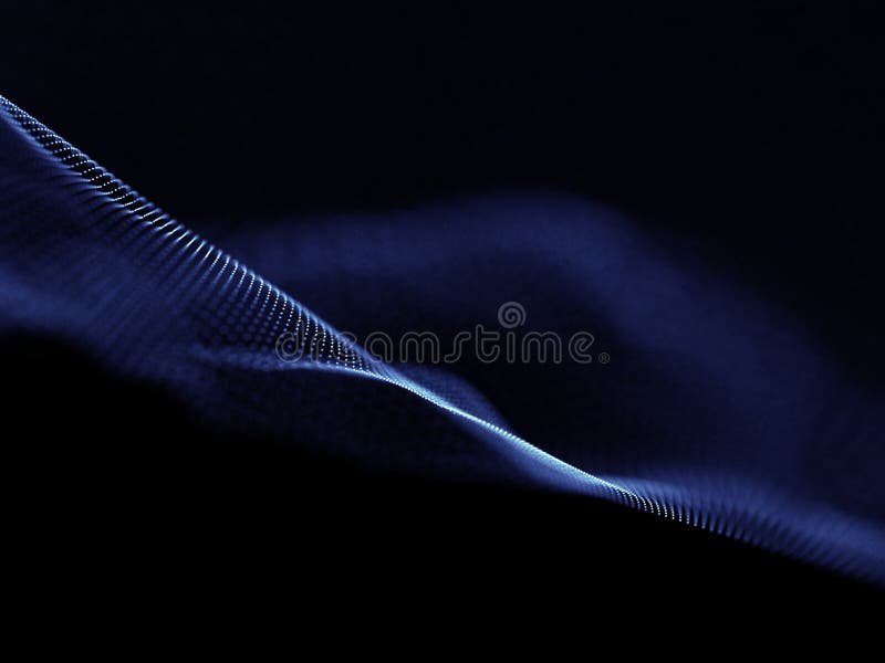 3D Modern Techno Background with Abstract Cyber Particles Stock ...