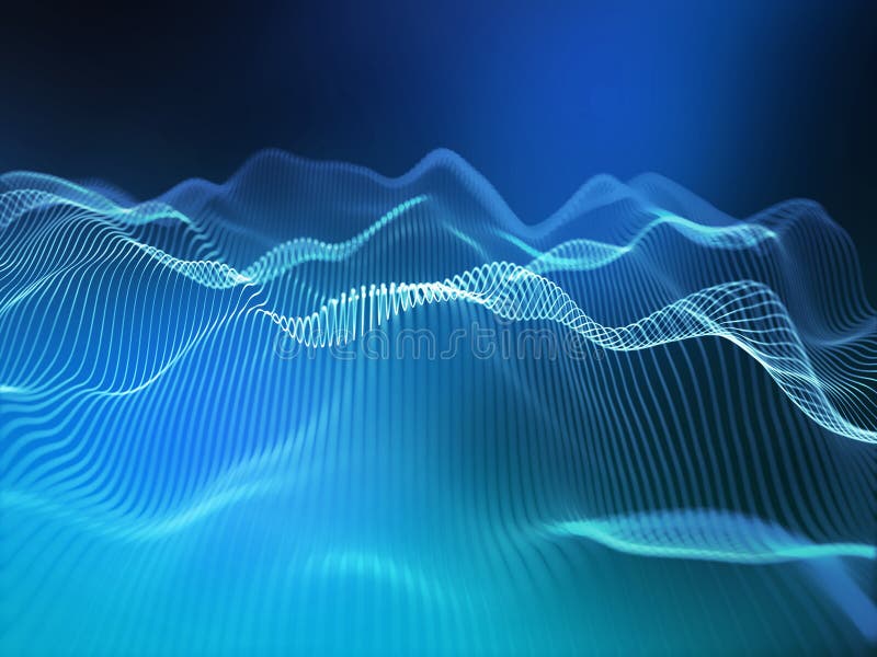 3D Modern Technology Background with Abstract Flowing Lines Stock ...