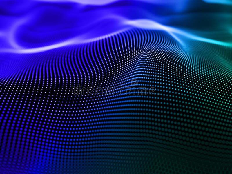 3D Modern Technology Background with Digital Cyber Particles Stock ...