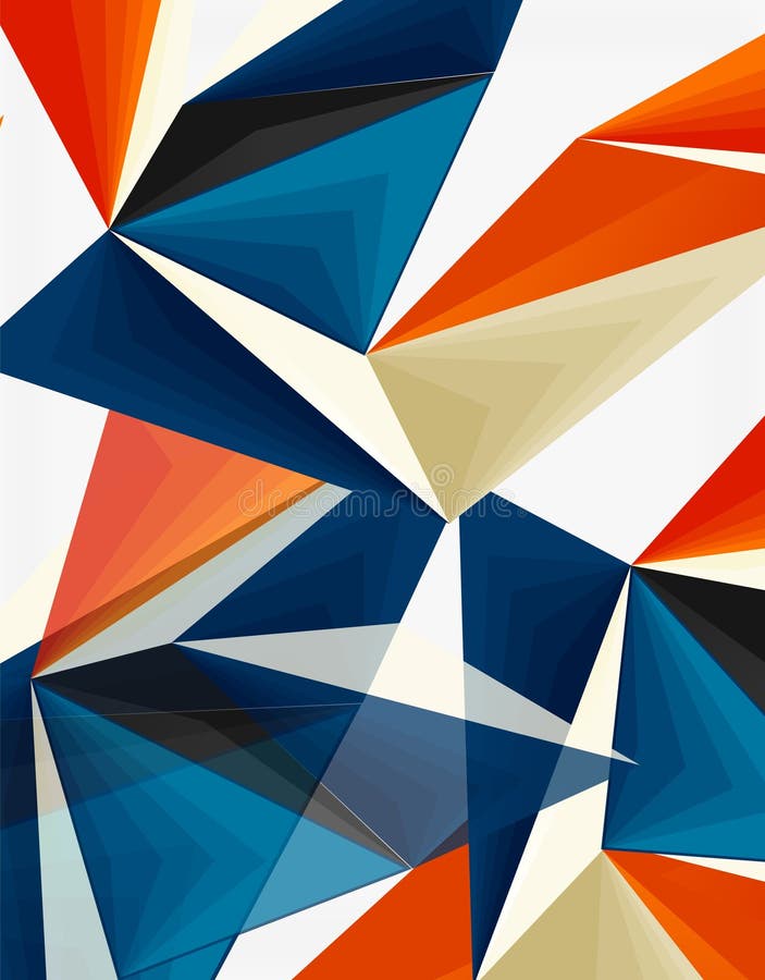 3d Modern Triangle Low Poly Abstract Geometric Vector Stock Vector ...