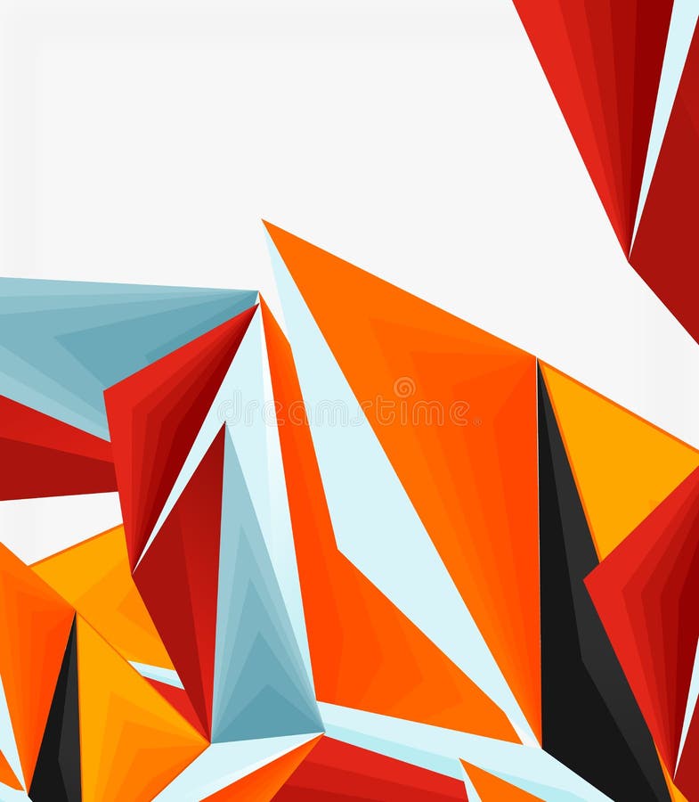 3d Modern Triangle Low Poly Abstract Geometric Vector Stock Vector ...
