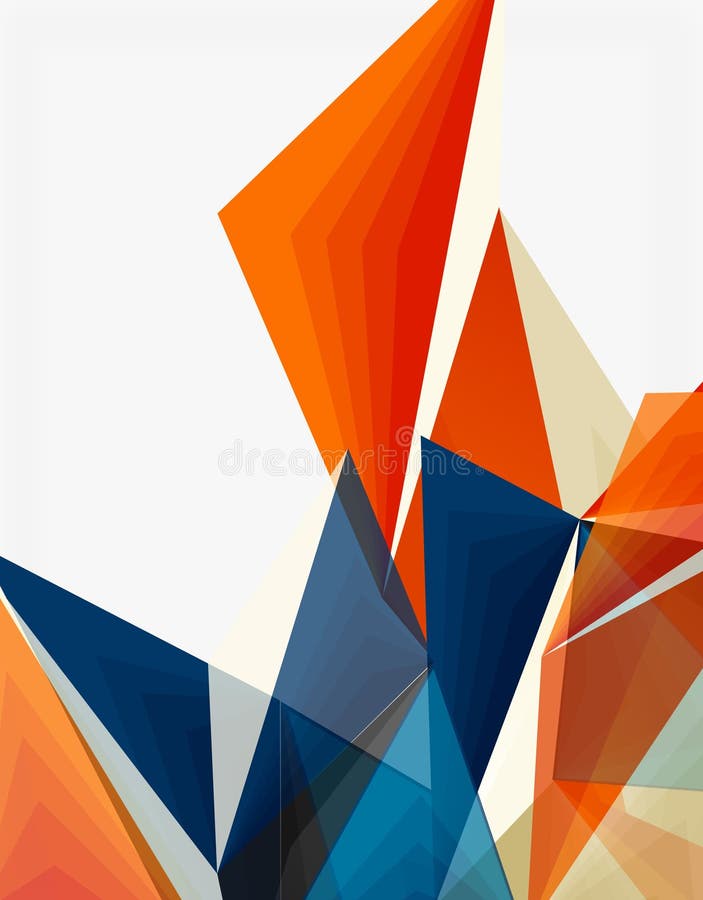 3d Modern Triangle Low Poly Abstract Geometric Vector Stock Vector ...