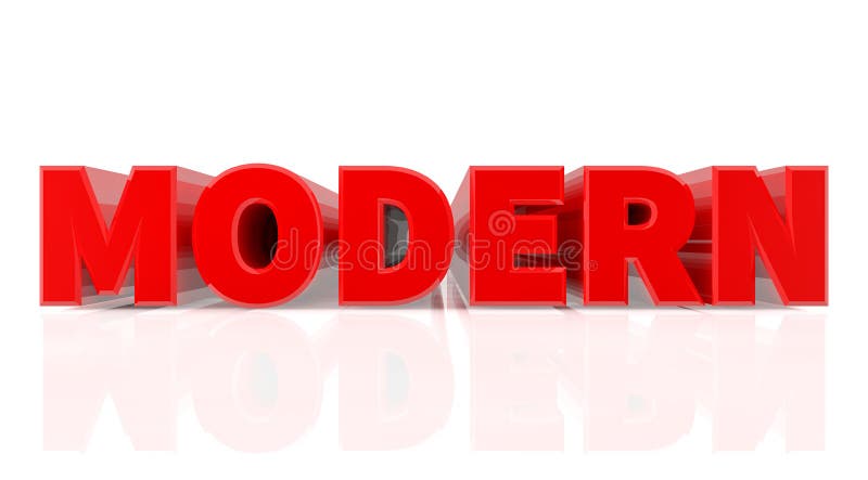 3D MODERN Word on White Background 3d Rendering Stock Illustration ...