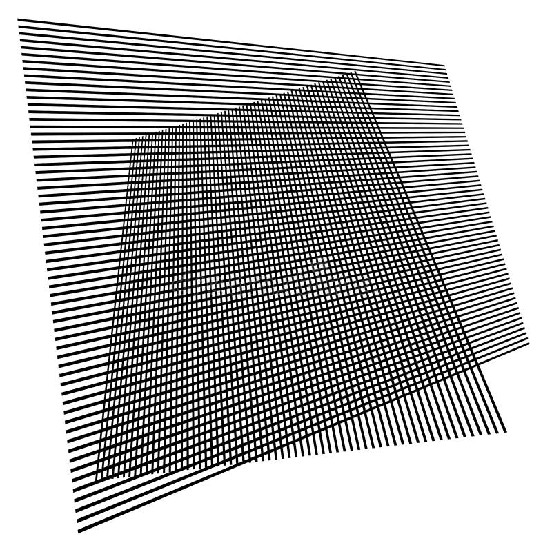 3D Moire Grid Mesh. Tilted, Skew Intersecting Lines Pattern Vector ...