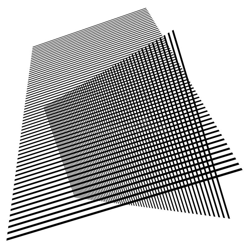 3D Moire Grid Mesh. Tilted, Skew Intersecting Lines Pattern Vector ...