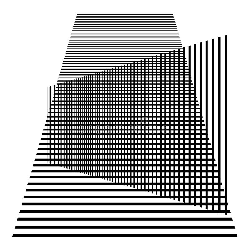 3D Moire Grid Mesh. Tilted, Skew Intersecting Lines Pattern Vector ...