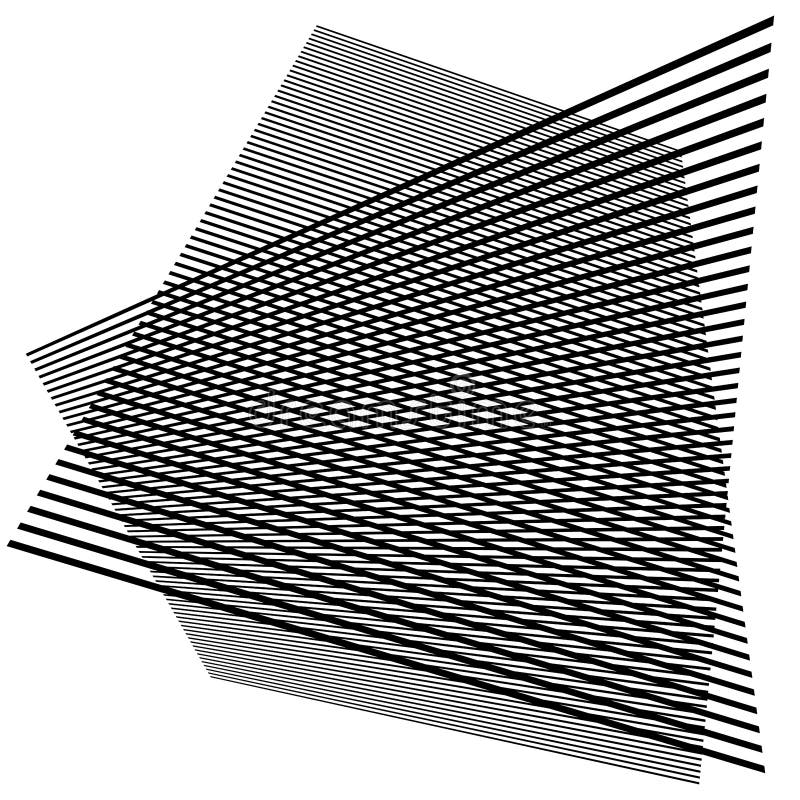 3D Moire Grid Mesh. Tilted, Skew Intersecting Lines Pattern Vector ...