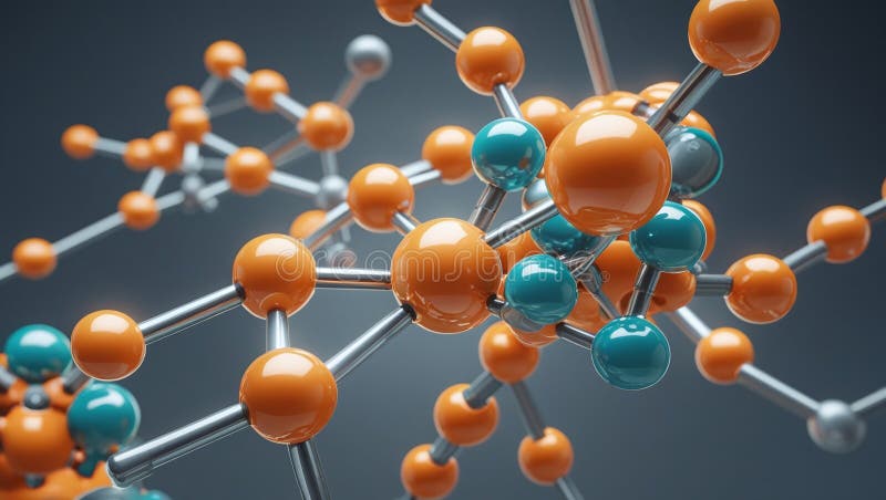 Visual Depiction of a Molecule in 3D Stock Illustration - Illustration ...