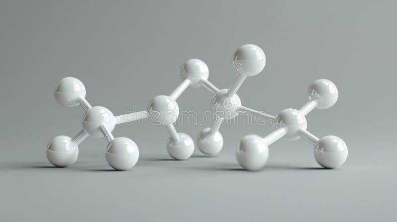 3D Molecular Model on Gray Background Stock Illustration - Illustration ...