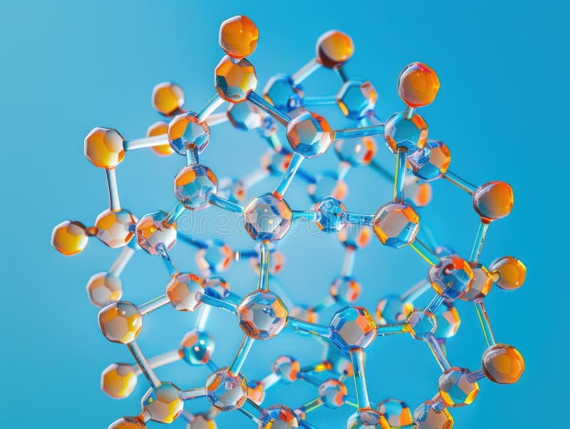 3D Molecular Model stock illustration. Illustration of structural ...