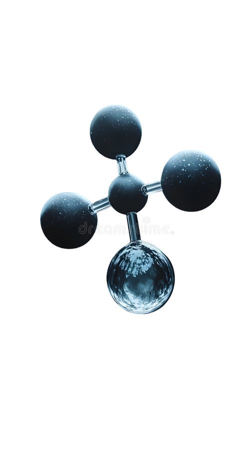 3D Molecular Structure in Blue and Black Stock Illustration ...