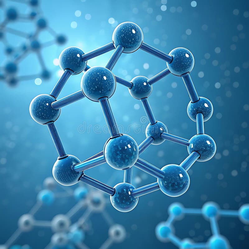 3D Molecular Structure in Blue for Science and Technology Concepts ...