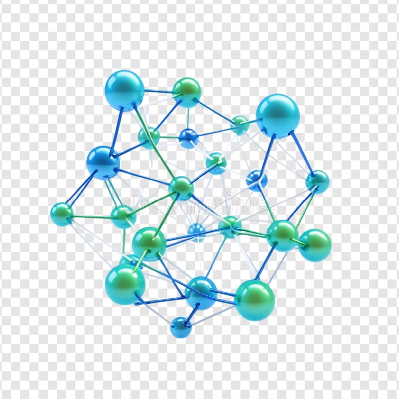 3D Molecular Structure Model with Interconnected Blue and Green Atoms ...