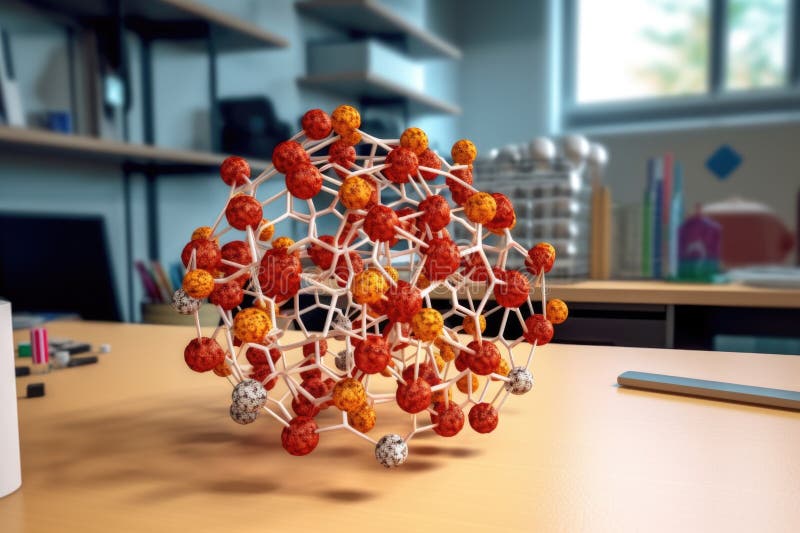 3d Molecular Structure Model of a Protein in a Lab Stock Illustration ...