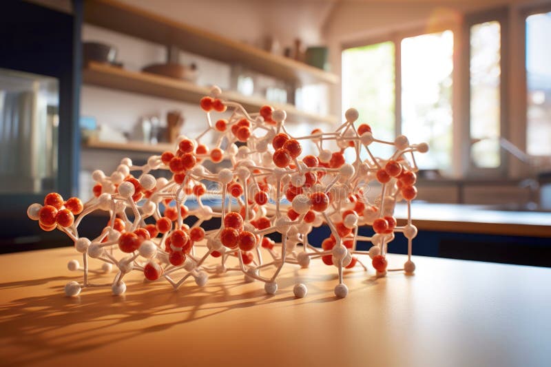 3d Molecular Structure Model of a Protein in a Lab Stock Illustration ...