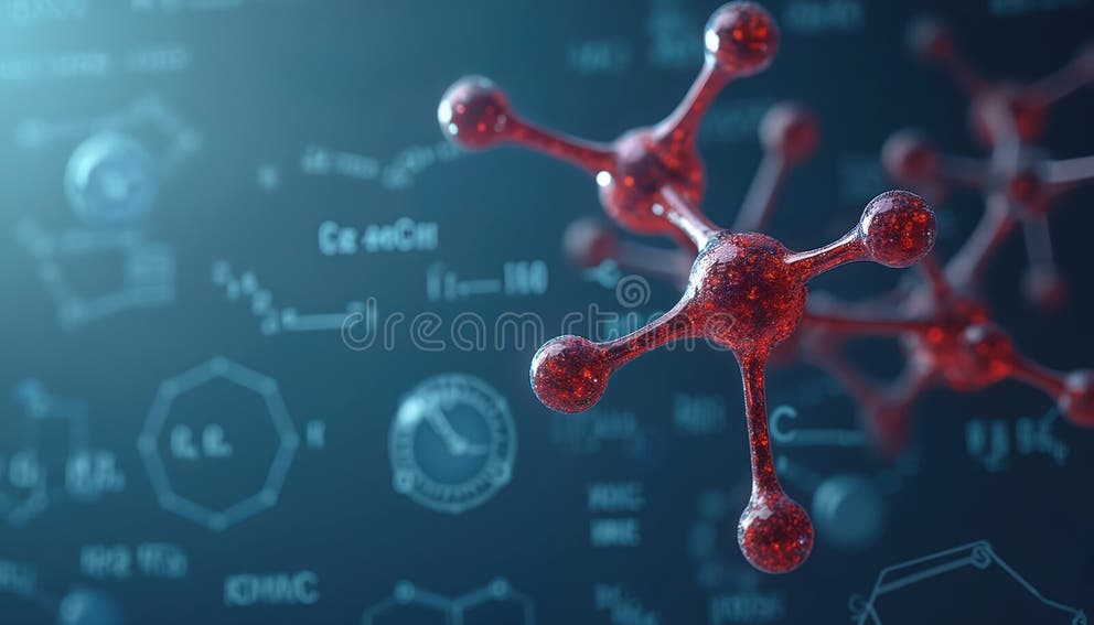 3d Molecular Structure PFAS Compound on Blue Background. Scientific ...