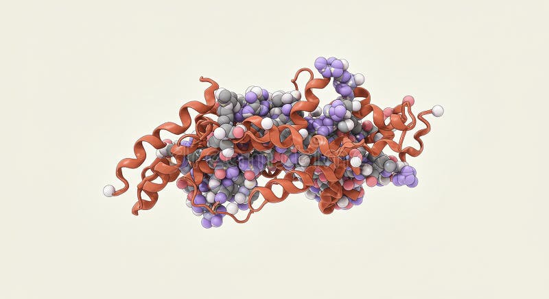 A 3D Molecular Structure Showcasing a Protein Model Stock Illustration ...