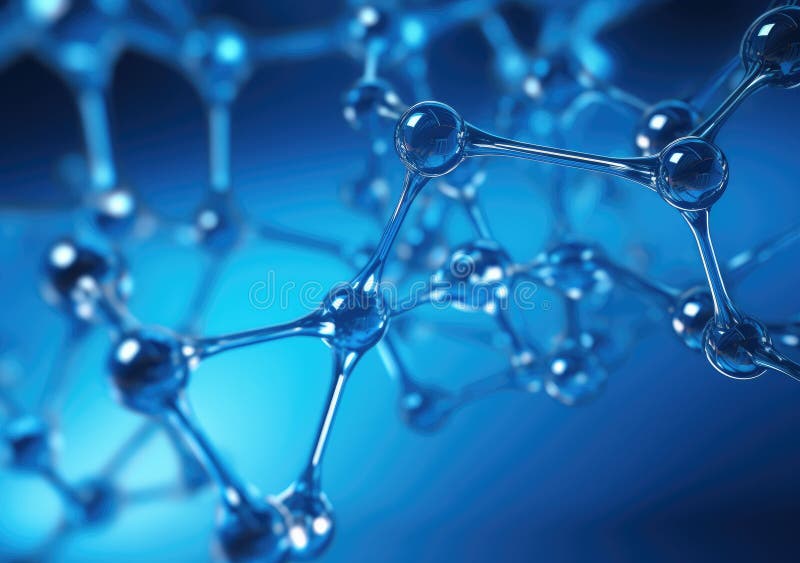 3D Molecule Background with Connected Spherical Particles, Atoms ...