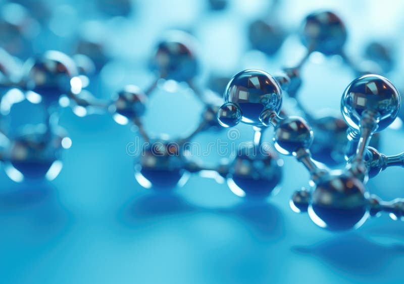3D Molecule Background with Connected Spherical Particles, Atoms ...