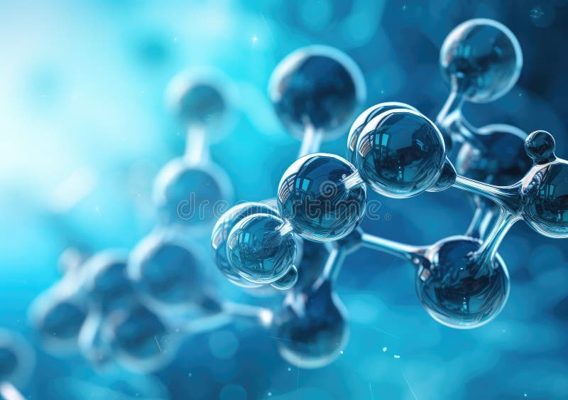 3D Molecule Background with Connected Spherical Particles, Atoms ...