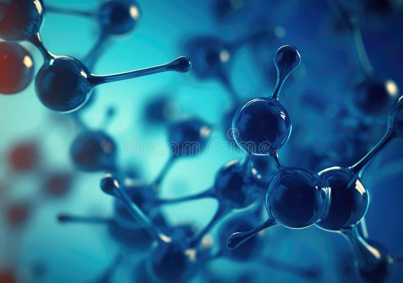 3D Molecule Background with Connected Spherical Particles, Atoms ...