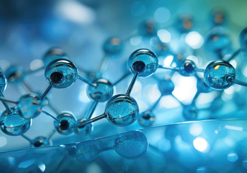 3D Molecule Background with Connected Spherical Particles, Atoms ...